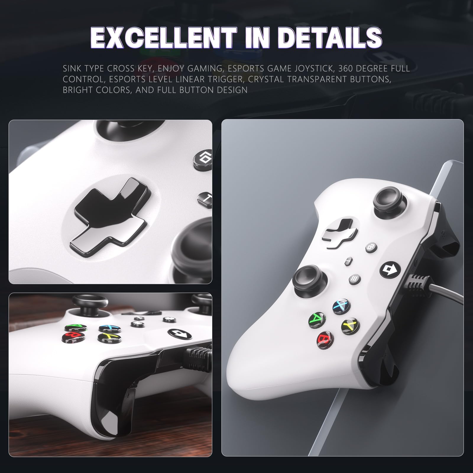 YUYIU 【Upgraded Wired Controller for Xbox Series X|S, Xbox One, Windows 10 and above, PC Controller with 3.5 mm Audio Jack