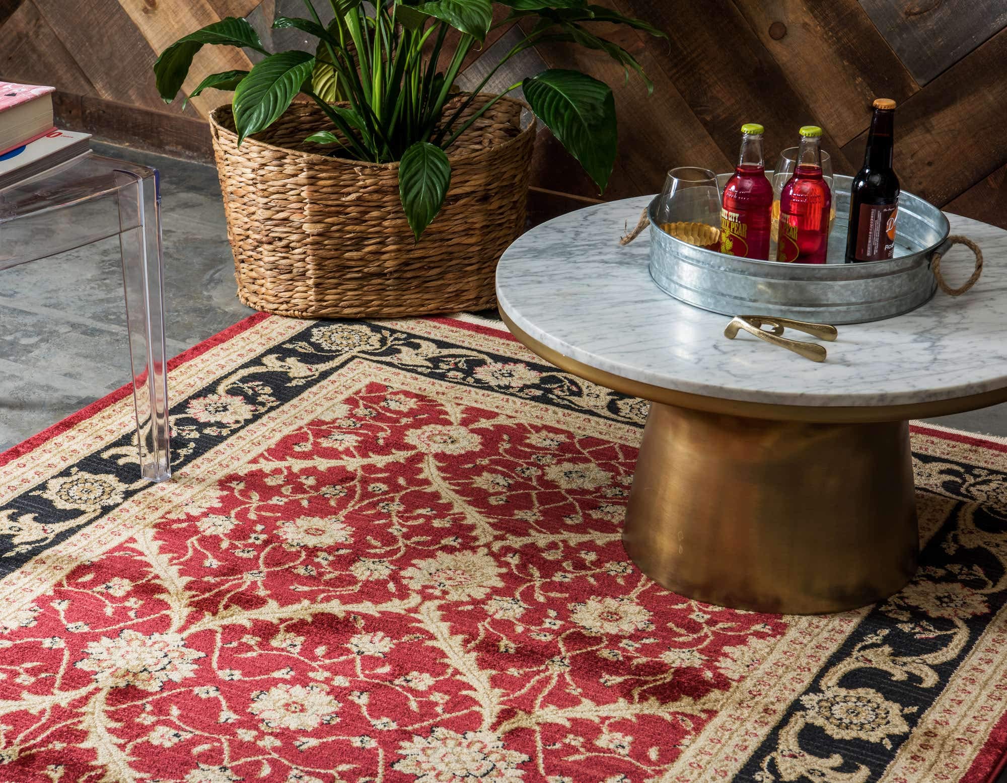 Unique Loom Edinburgh Collection Oriental Traditional French Country Red Area Rug (5' 0 x 8' 0)