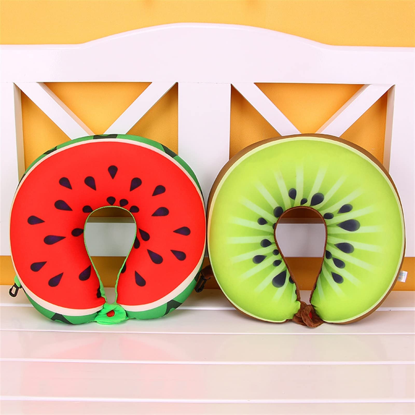 ZIFARM Bed Pillows, Fruits U Shaped Pillow Cushion Nanoparticles Neck Pillow Travel Pillow Travel Pillow