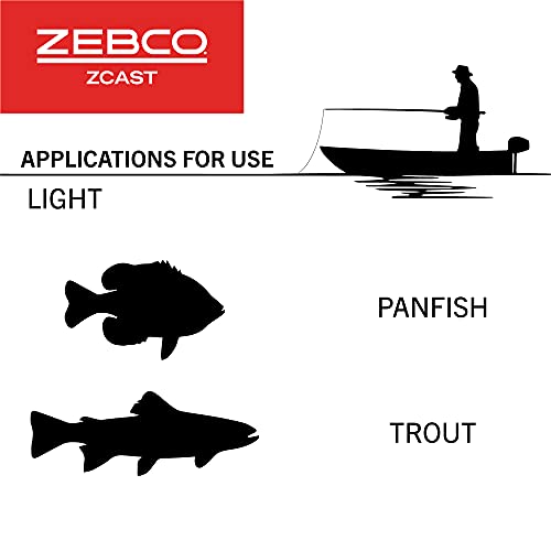 Zebco Z-Cast Spinning Fishing Rod, Extendable 17-Inches to 5-Foot 6-Inch Telescopic Durable Z-Glass Fishing Pole, Comfortable EVA Rod Handle, Shock-Ring Guides, Medium Power, Red