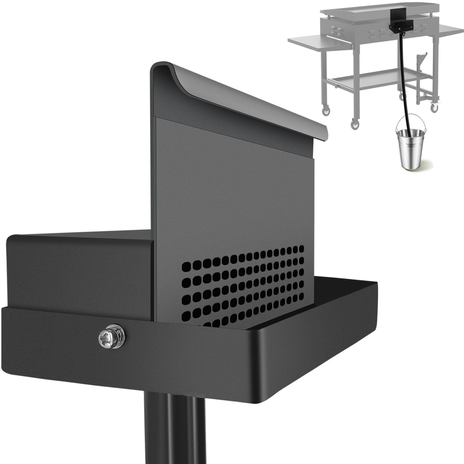 Upgrade Blackstone Grease Catcher, Blackstone Grease Trap Funnel,for Generic Blackstone Griddle Sizi 17/22/28/36 inch with 3Feet Hose,Flexible Large Capacity, Liners Free