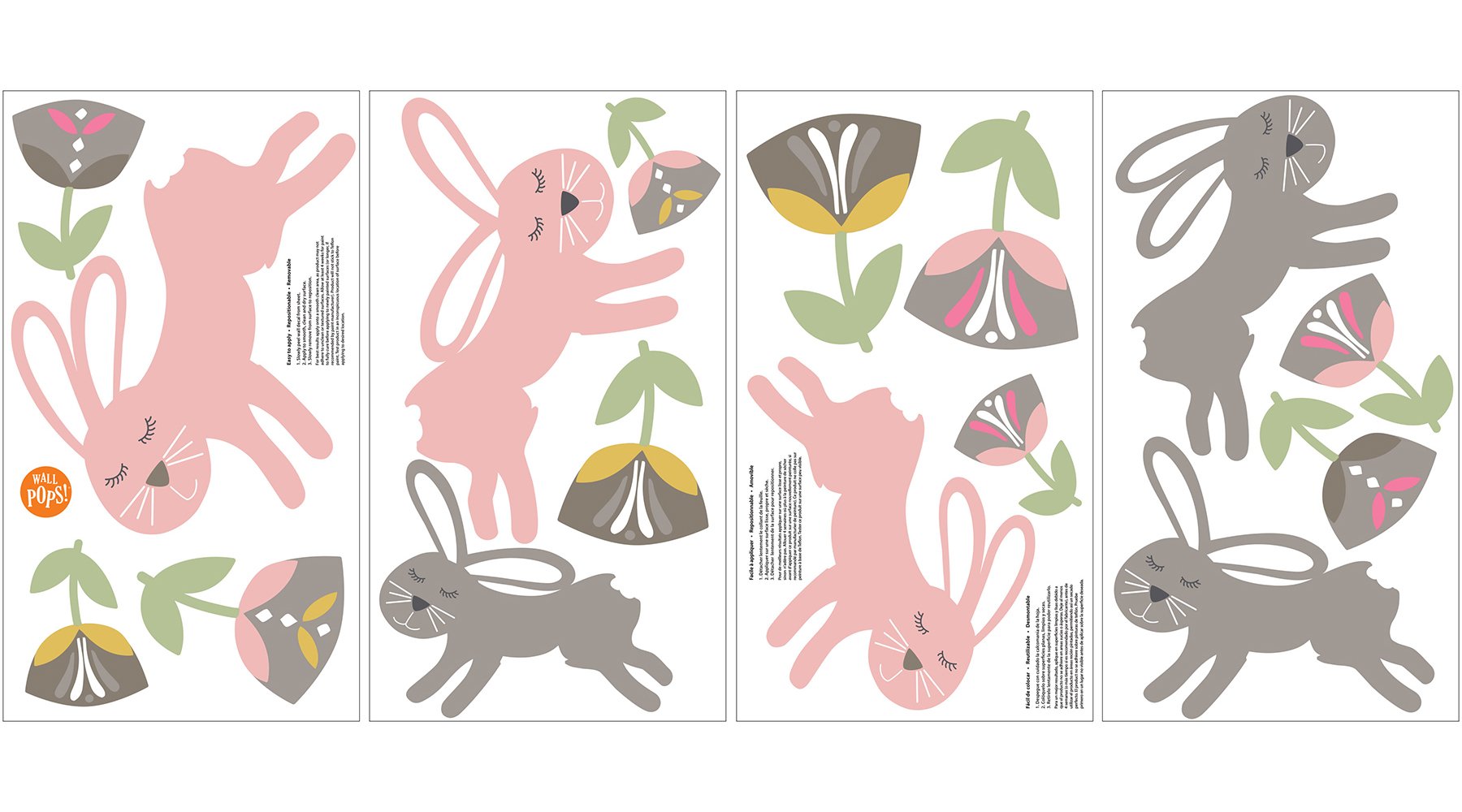 WallPops DWPK2709 Love Somebunny Wall Art Kit, Multi-Color