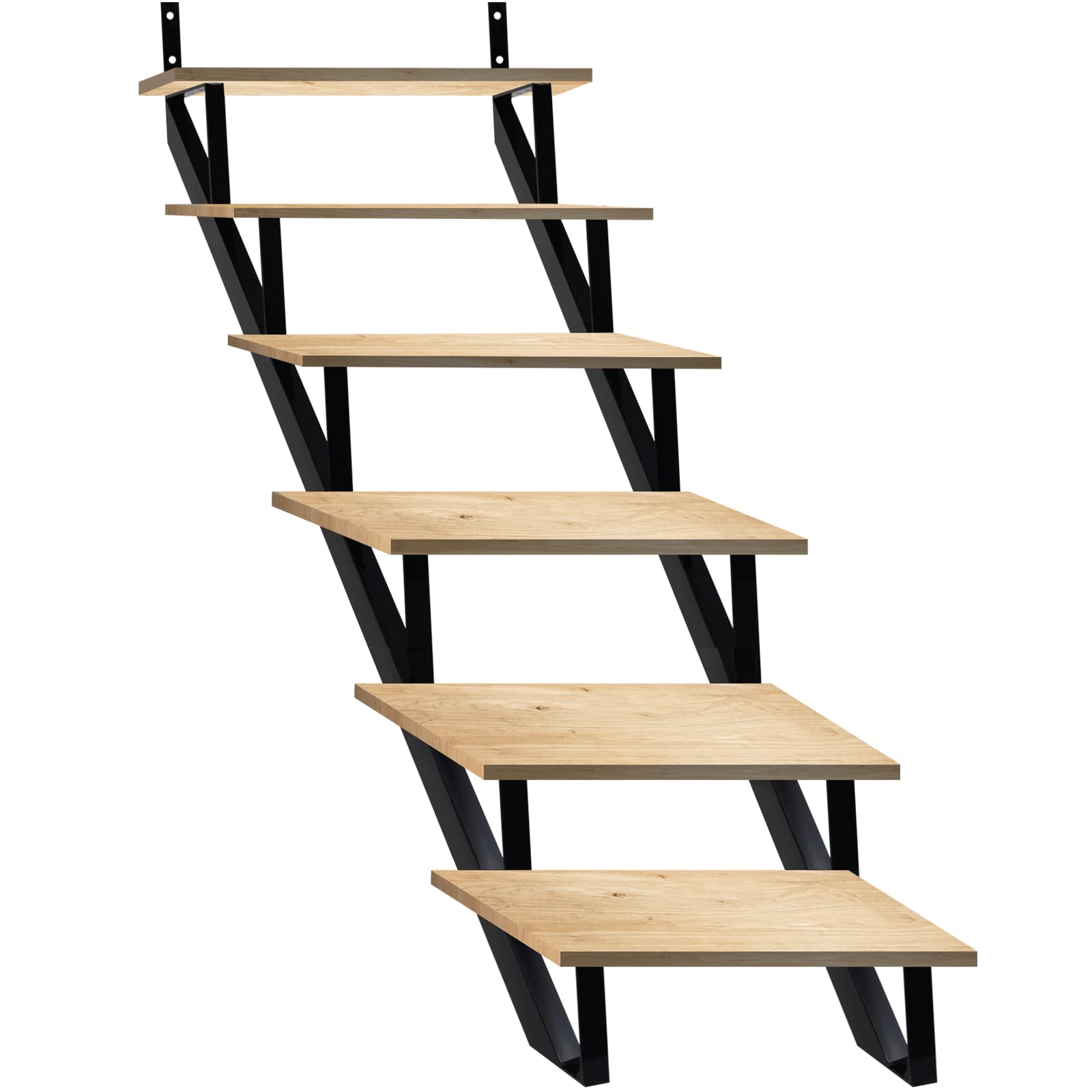 Zwinz Steel Stair Stringer 6 Step, Metal Stair Stringers for Deck Height 49.6 inches, Steel Stair Step Riser for Outside Stairs(2Pack)