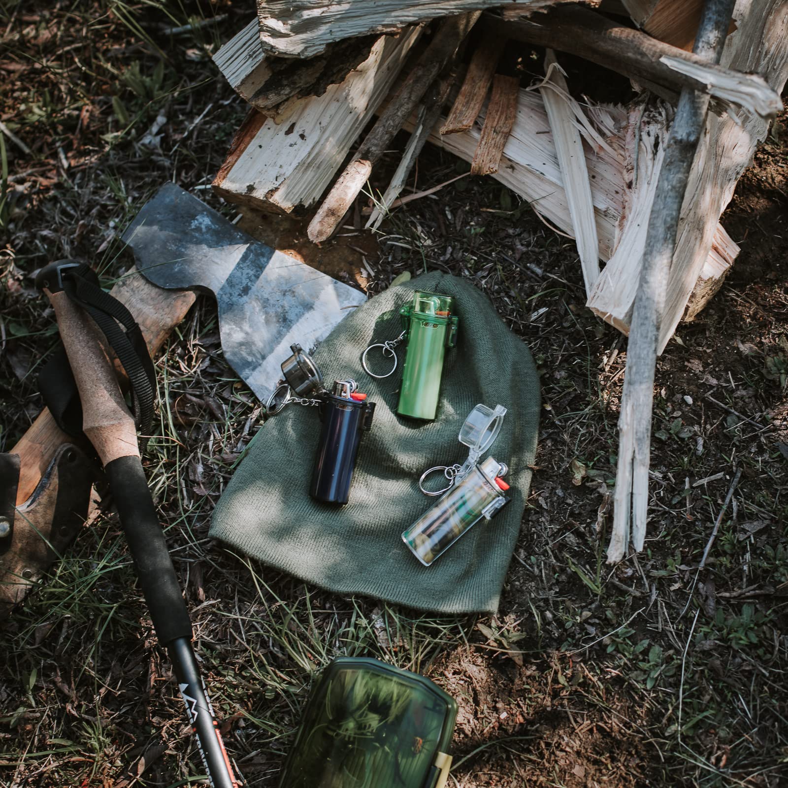Waterproof Lighter Holder Case with Keychain. Great for Backpacking, Boating and Outdoor Emergency Packs. Keeps Your Lighter Dry in a Survival Situation. Lighter Not Included (Smoke)