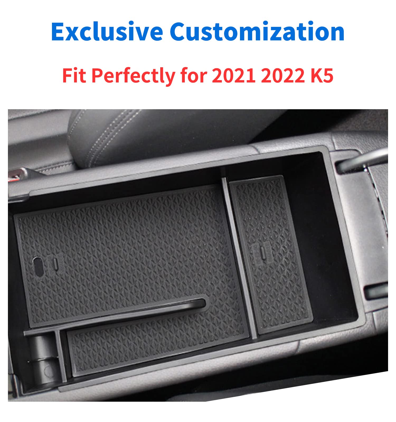 XXCIWP 2024 K5 Console Tray Center Console Organizer Tray for 2024 2023-2021 Kia K5 Console Tray Center Armrest Glove Storage Box for 2022 Kia K5 Gt Line Accessories K5 Armrest Secondary Storage Box