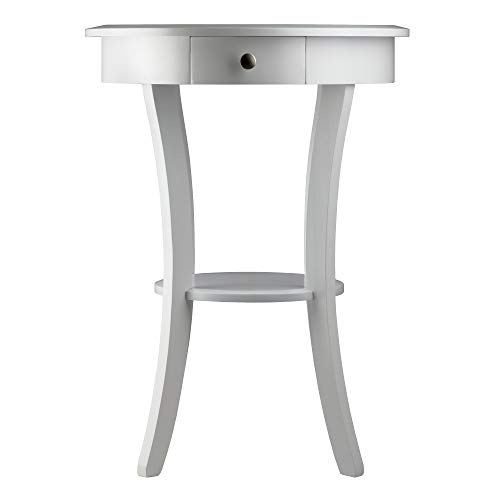 Winsome Wood Sasha Accent Table, White, 20 inches & Wood Claire Accent Table, White