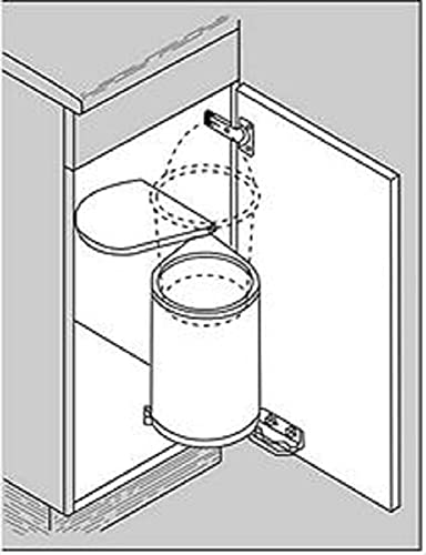 Wesco 372 oz White Steel Sheet Built-in Trash Can, 16.54 x 11.22 x 13.4 in