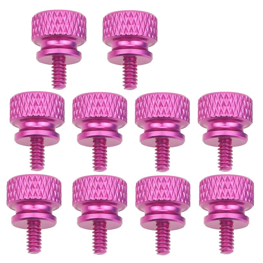 YATENG 10-pcs Anodized Aluminum Computer Case Thumbscrews (6-32 Thread) for Computer Cover / Power Supply / PCI Slots / Hard Drives DIY Personality Modification & beautification (Pink)