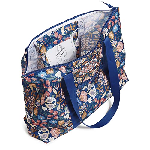 Vera Bradley Women's Ripstop Packable Tote, Enchanted Mandala Blue, One Size