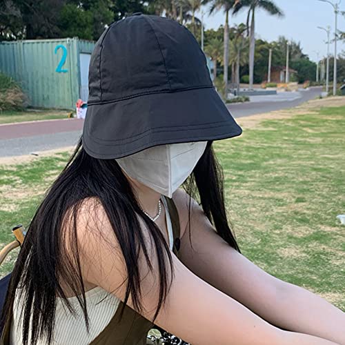 Womens Wide Visor Brim Sun Hat Quick Dry Sun Protection Visor Cap Summer Travel Baseball Hat Golf Outdoor Teens (S/M) Black