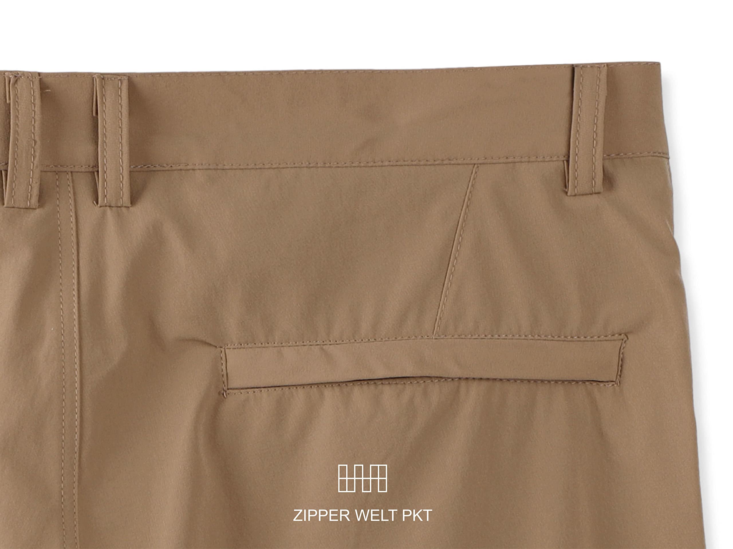 Vetemin Men's Casual Performance Quick Dry Slim Fit Workout Hiking Hybrid Dress Chino Golf Shorts Fresh Army 30