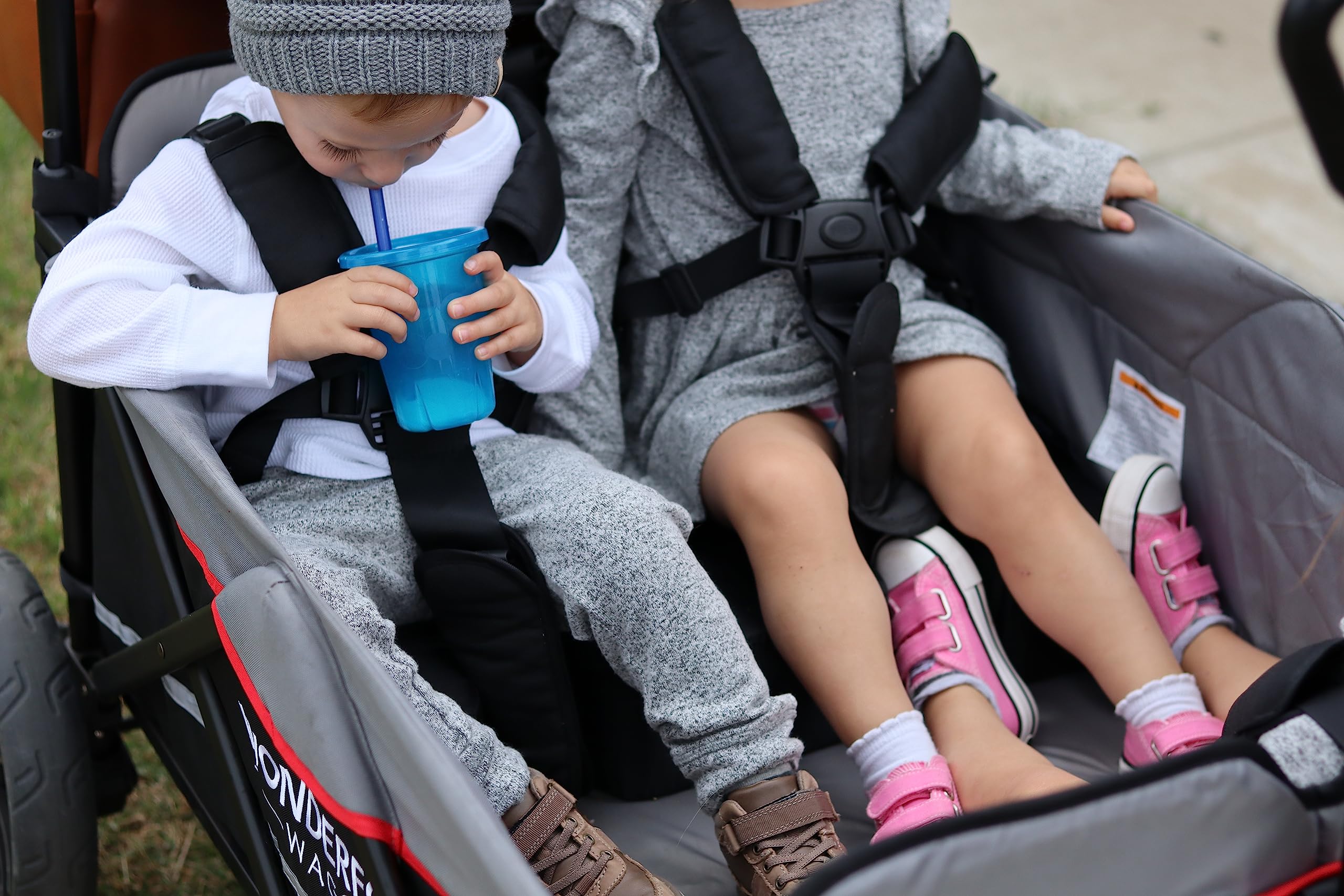 WONDERFOLD Stroller Wagon Foam Seat Cushion Booster Featuring 4 Inches of Extra Comfort and Height for Long or Bumpy Rides (2-Piece Set, Compatible with X4 Model Only)