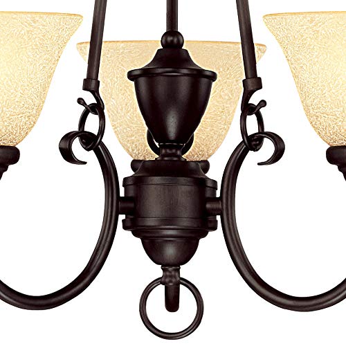 Westinghouse 6222400 Elena Three-Light Interior Chandelier, 19.13" x 19.13" x 21.25", Dark Bronze Finish