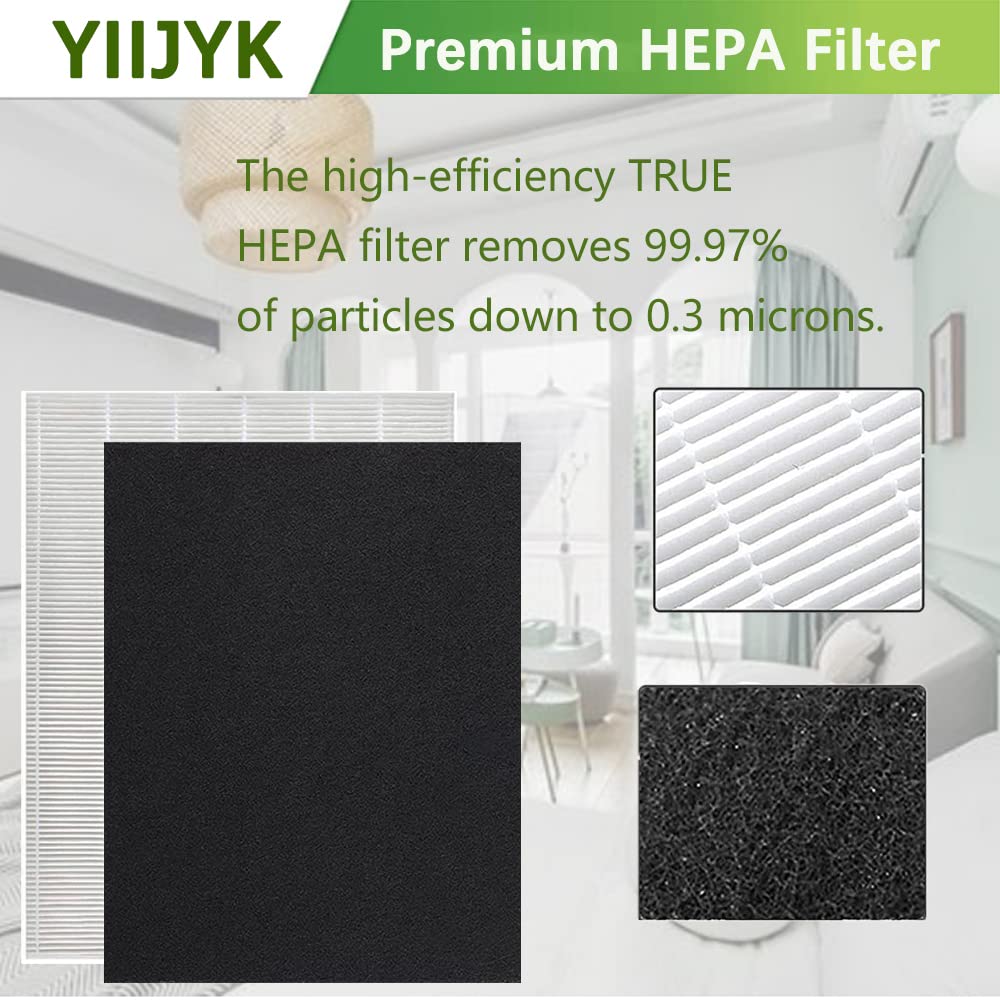 YllJYK C545 True HEPA Replacement Filter S, Compatible with Winix C545 Air Purifier, Compares to Winix S Filter 1712-0096-00, 2 H13 Grade True HEPA + 8 Activated Carbon Filters