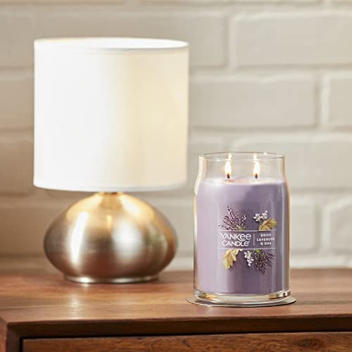 Yankee Candle Dried Lavender & Oak Scented, Signature 20oz Large Jar 2-Wick Candle, Over 60 Hours of Burn Time