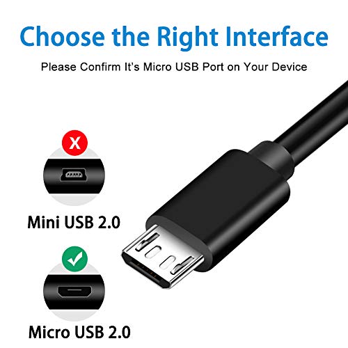 VOTY Micro USB Cable for Cowin e7,Jabra Elite 45e 65t Evolve 75 65 Headphones,Bugani M83 M90,Treblab HD77,BlueParrott B250-XT B350-XT Earbuds,Charger Charging Cord Compatible with Kindle Fire Tablets