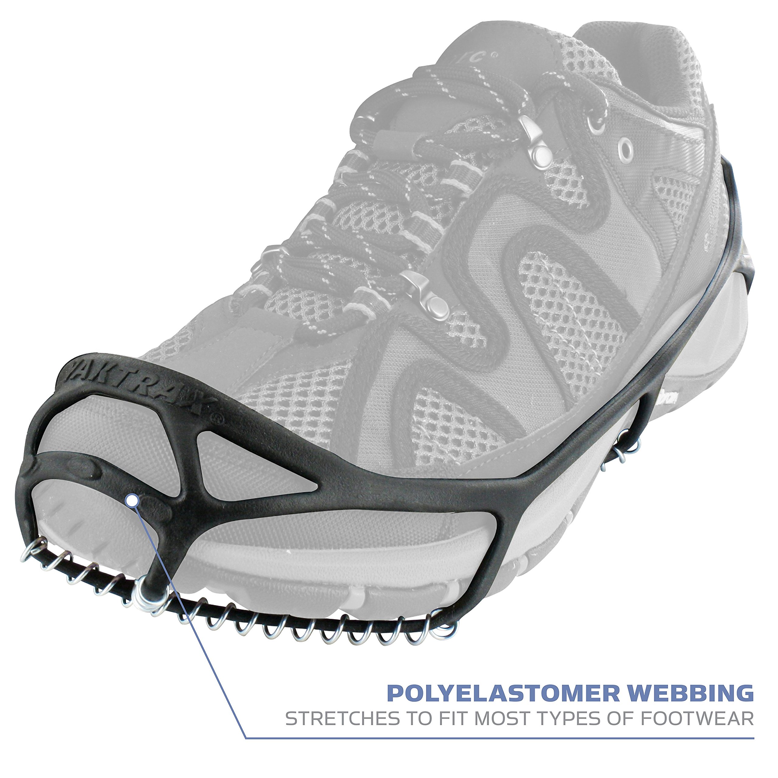 Yaktrax Walker Traction Cleats for Snow and Ice, Black, Medium