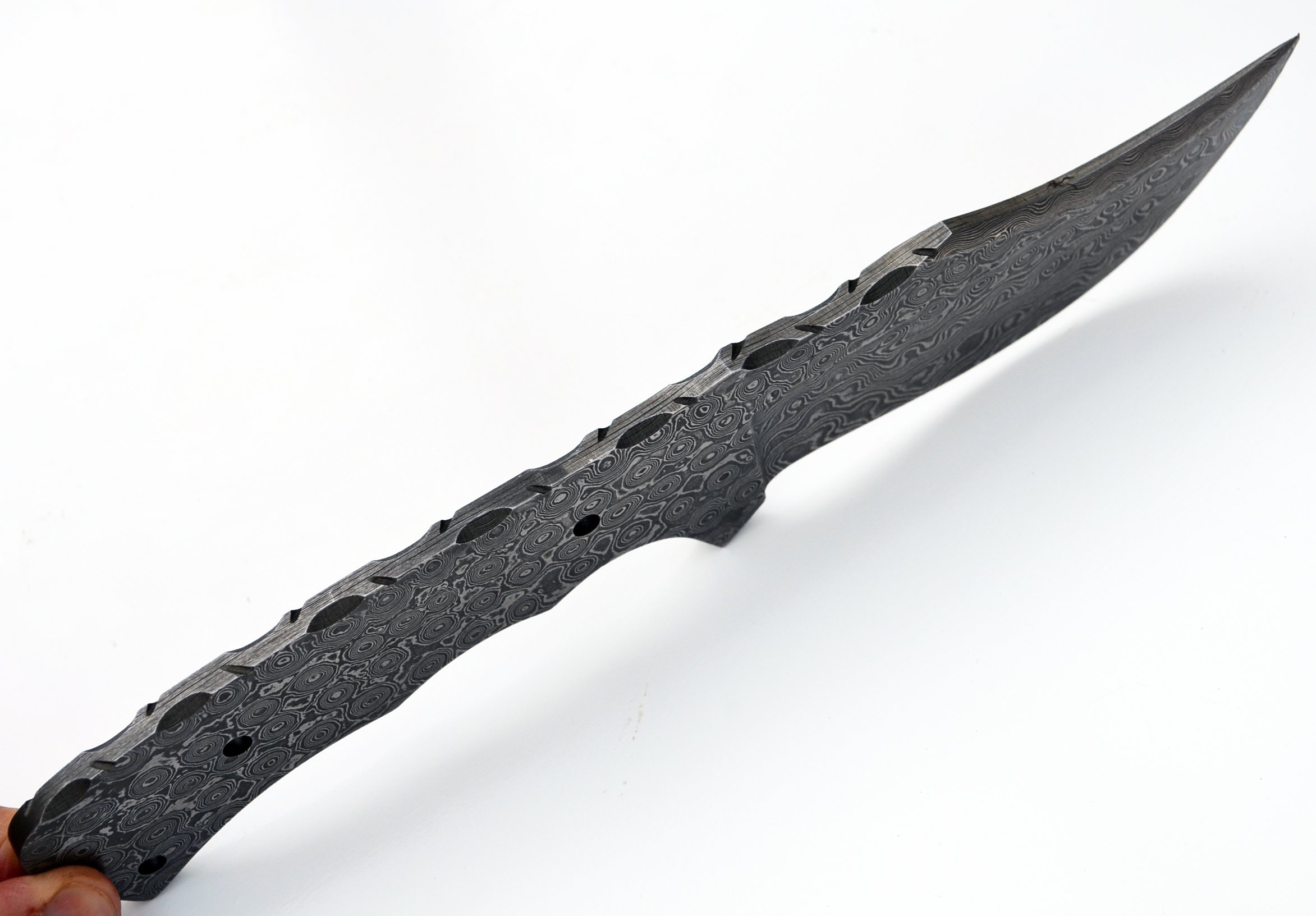 Whole Earth Supply Knife Making Damascus Large Bowie Blank Hunting Knives Steel 1095 Carbon Custom Blade