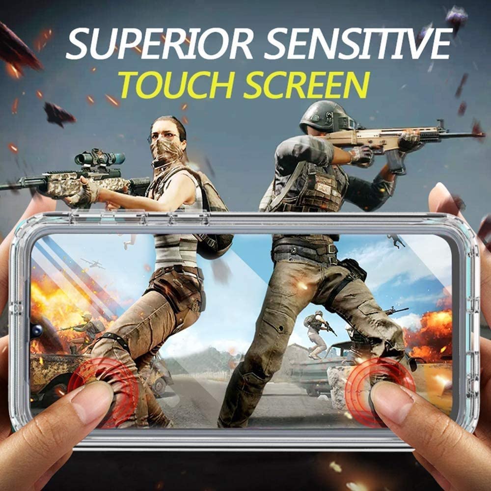 YJROP for TCL 20 XE Case, with Tempered Glass Screen Protector Crystal Clear Full-Body Rugged Hybrid Bumper Shockproof Protective Phone case Cover for TCL 20 XE (XE Version Only), Transparent