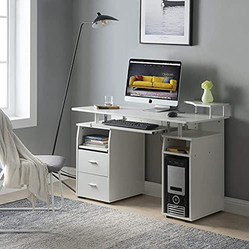 Yliping Classic Design, Computer Desk, Wooden Place Office Desk, 47"x 21"x 33" Computer Desk with Drawer and Keyboard Tray Desk Home Computer