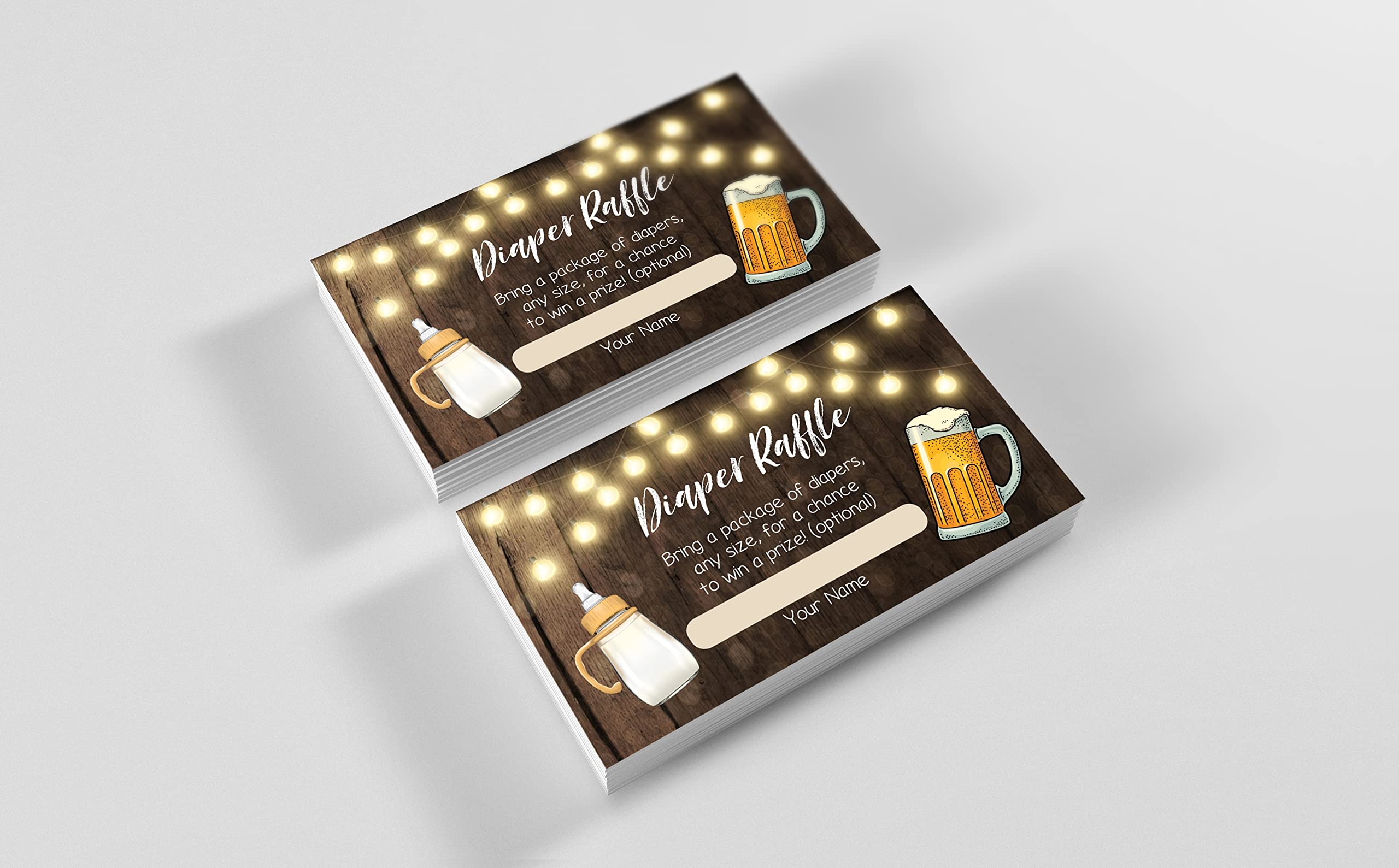 Your Main Event Prints Baby Brewing Beer Bottle Baby Shower Diaper Raffle Card, Neutral Diaper Raffle Ticket, 50 Count