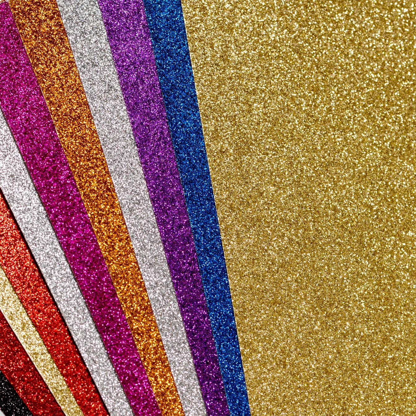 YZH Crafts Glitter Cardstock Paper,No-Shed Shimmer Glitter Paper,Crafting Assorted Glitter Paper Pad 12 Inch by 12 Inch 12 Sheets,250GSM, (Mix B)