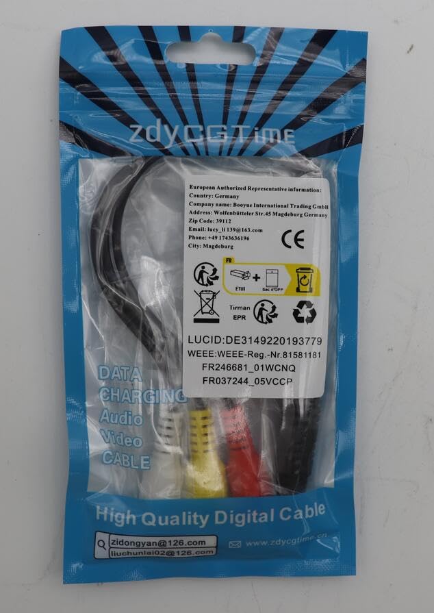 zdyCGTime Black 3.5mm Plug Male to 3 RCA Female Adaptor Audio Video Cable(25CM) (F/M))