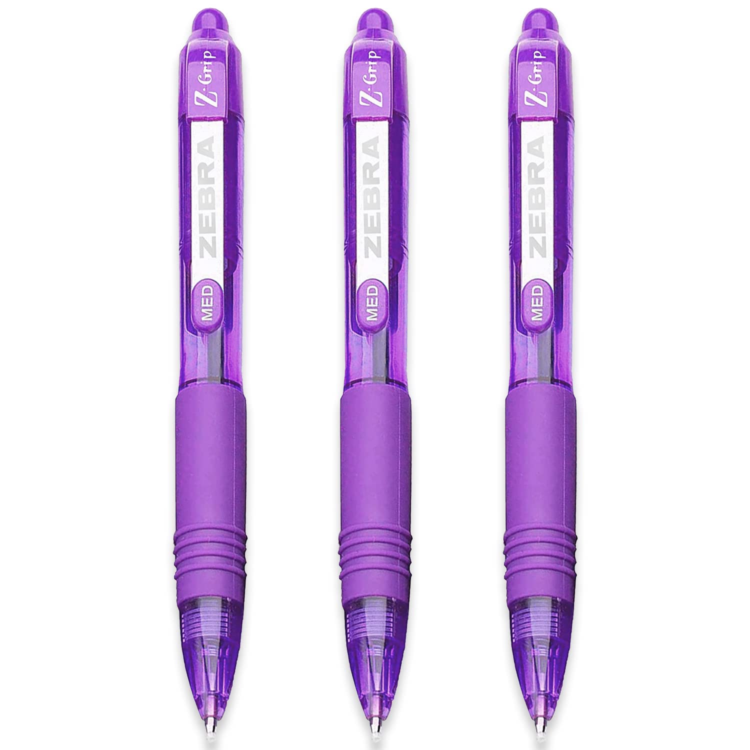 Zebra Z-Grip Smooth Mini Retractable Ballpoint Pens - 1.0mm - Violet - Pack of 3