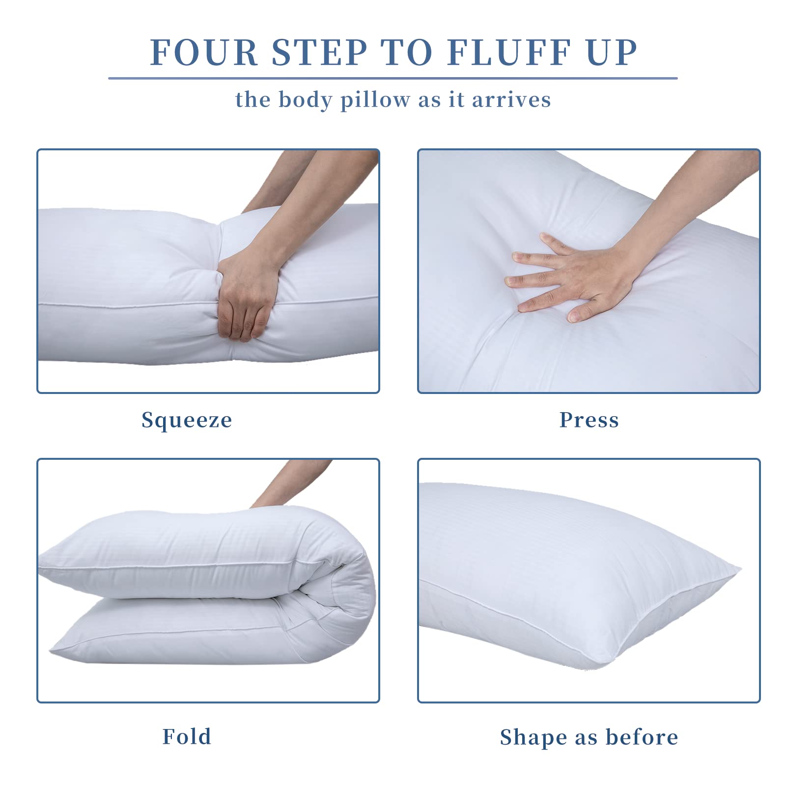 YKiMi Large Body Pillows for Adults,Premium Full Body Pillow Insert for Side Sleeper, Soft & Fluffy Long Pillow for Bed, Machine Washable, White, 20x54 Inches