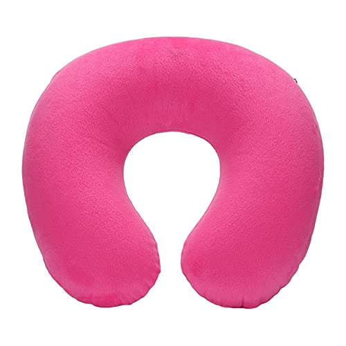 ZIFARM Bed Pillows, Travel Office Headrest U-Shaped Inflatable Short Plush Cover Inflatable Pillow Pillow Support Cushion Neck Pillow