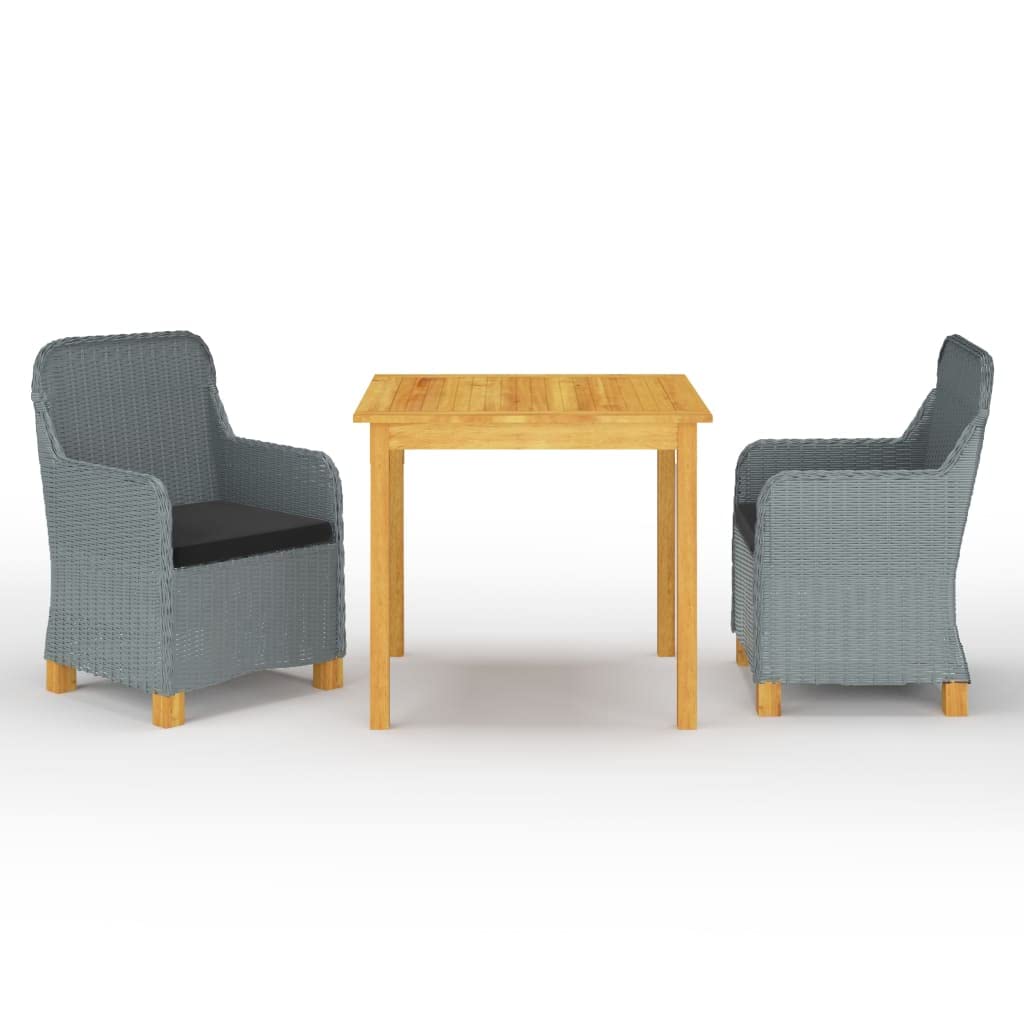 YUHI-HQYD 3 Piece Patio Dining Set,Outdoor Sectional Sofa Conversation Set,Coffee Table for Yard and Bistro,Perfect for Patio, Garden, Porch, or Front Yard Area, Light Gray