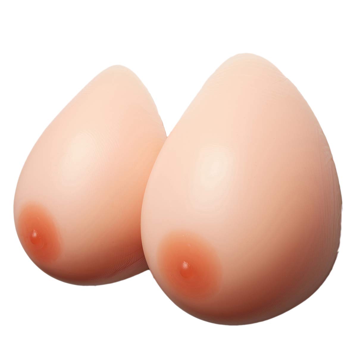 ZMASI Silicone Breast Forms Fake Breasts Mastectomy Prosthesis, C D DD E G Cup Mastectomy Breasts (B Cup,600g/Pair. L-W-H: 5.9 * 4.3 * 2.1inch)