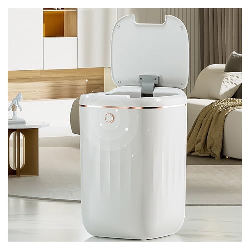ZICANA Trash Can Garbage Bin Kitchen Bathroom Bucket Wastebasket Recycle Waste Bins Basket for Toilet Kitchen Trash cans (Size : Rechargeable Version, Color : 20L White)