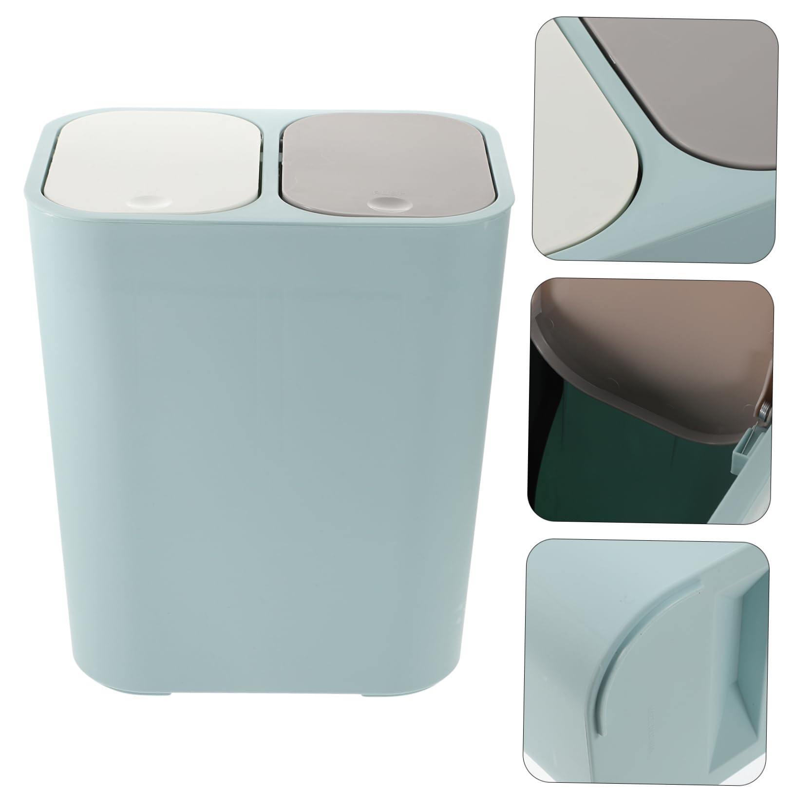 WATIIFUFU Sorting Trash can Dual Garbage bin Recycle bin with lid Kitchen Waste Container Rubbish Basket Kitchen Waste bin Garbage Pail Waste Paper Basket Trash Bucket pp Shanghai Household