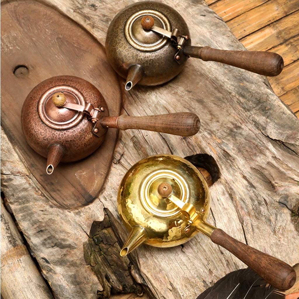 ZNZN Copper Kettle Retro Chinese Teapot Handmade Stylish Small Teapot with Creative Anti-scalding Handle Design (210ml,7.1oz) Multifunctional Water Kettle (Color : C)
