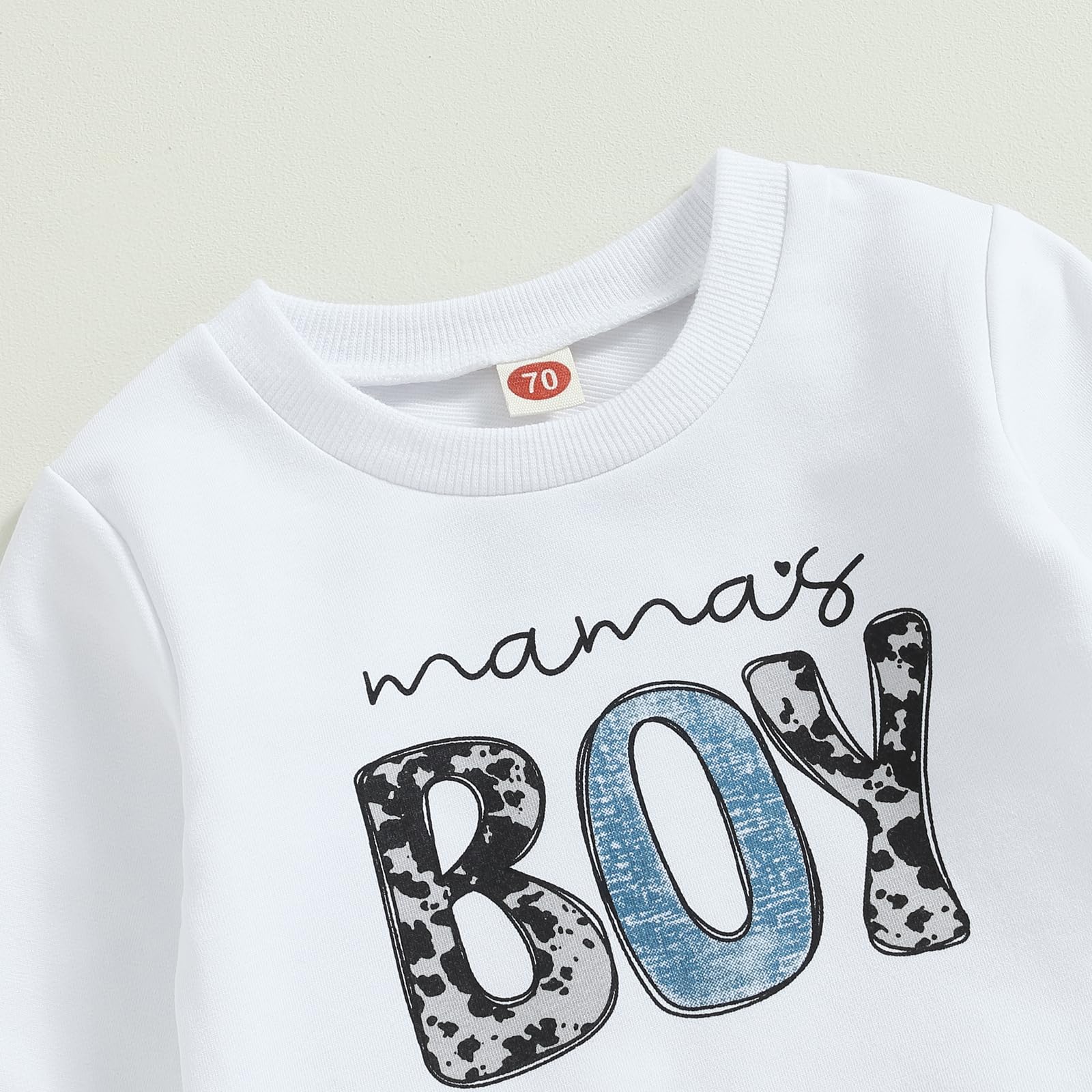 Toddler Baby Boy Clothes Mamas Boy Fall Winter Outfit Long Sleeve Letter Sweatshirt Plaid Jogger Pants Newborn Set (Mamas Boy White, 18-24 Months)