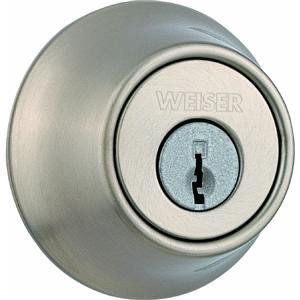WEISER Lock GDC9471 15 KW K3 MS RLR2 Single Cylinder Deadbolt, Satin Nickel