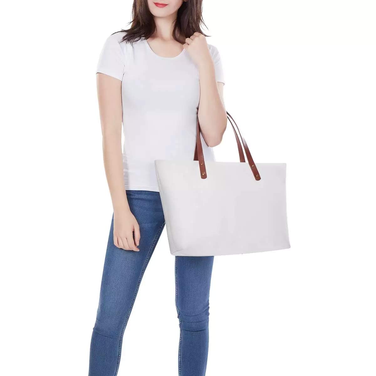 WELLFLYHOM Customize Personalized Tote Bag for Women, Large Handbag Storage Organizer Shoulder Bag Top Handle Bag with Wallet Set, Cutsom Ladies Wallets with Checkbook Holder Pu Leather