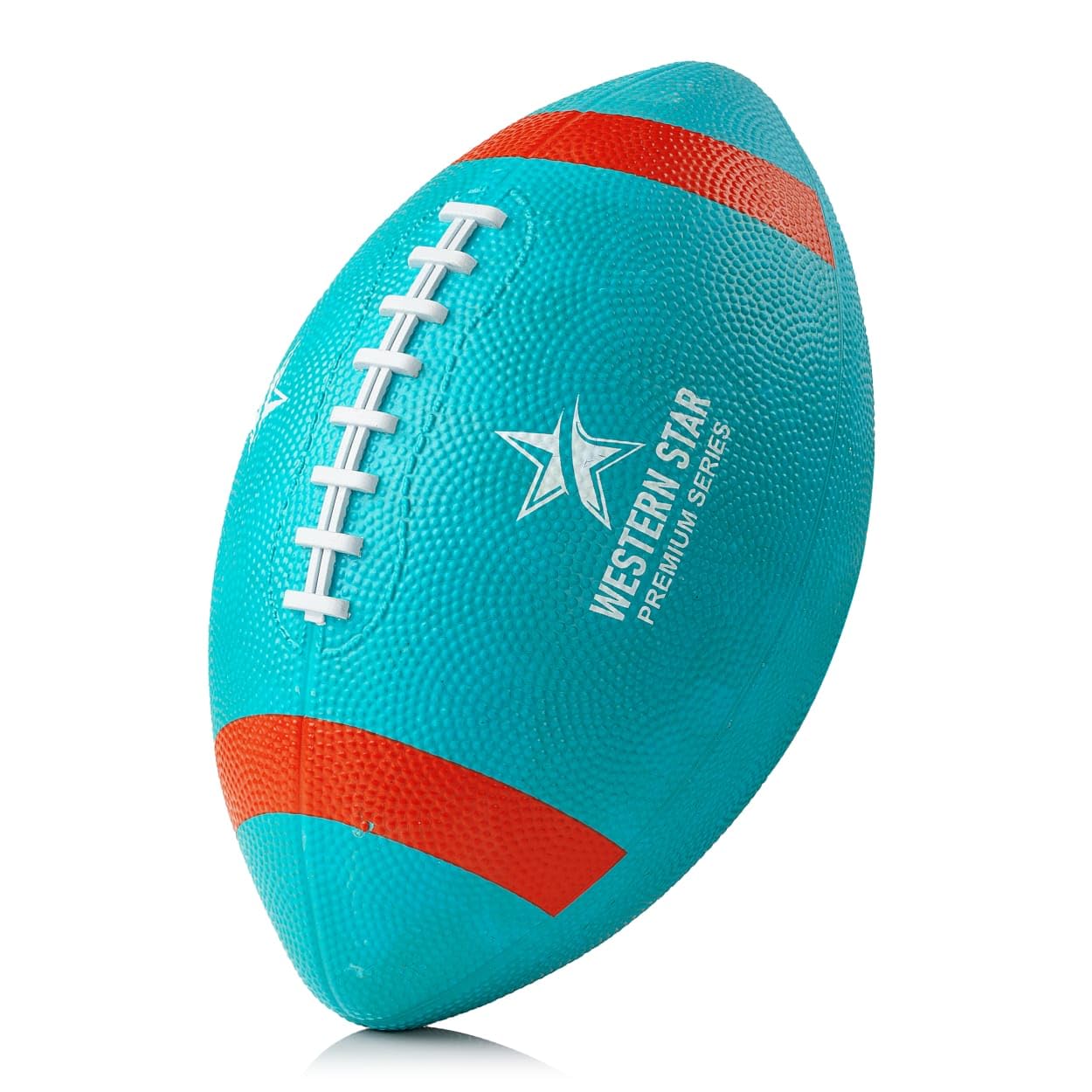 Western Star Durable Football - Official Size and Weight- 5 Popular Colors - Match Ball - Great Grip and Size 9 (3 Pack)