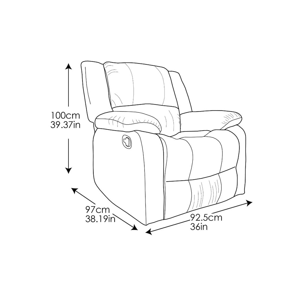 XIAODOU Standard Push Back Recliner, Beige Microfiber Sofa Couch Chair