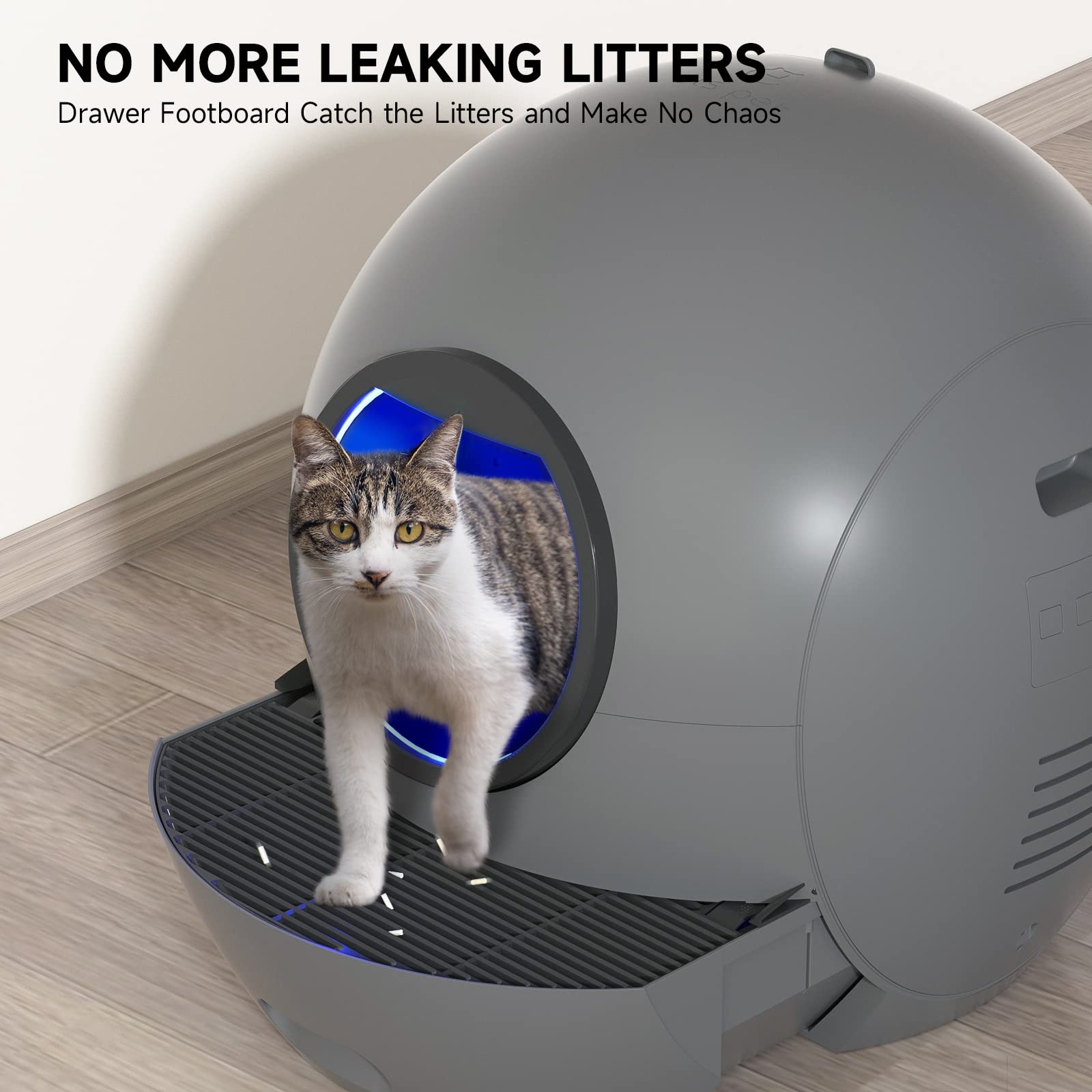 YSSAIL Self-Cleaning Cat Litter Box: Extra Large Automatic Cat Litter Box with APP Control & Smart Health Monitor & Safe Alert, Odor Removal Cat Litter Box for Multiple Cats [Black]