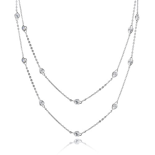 Willow Company Studio 925 Amelia CZ Hearts by the Metre 60 inch Sterling Silver Necklace