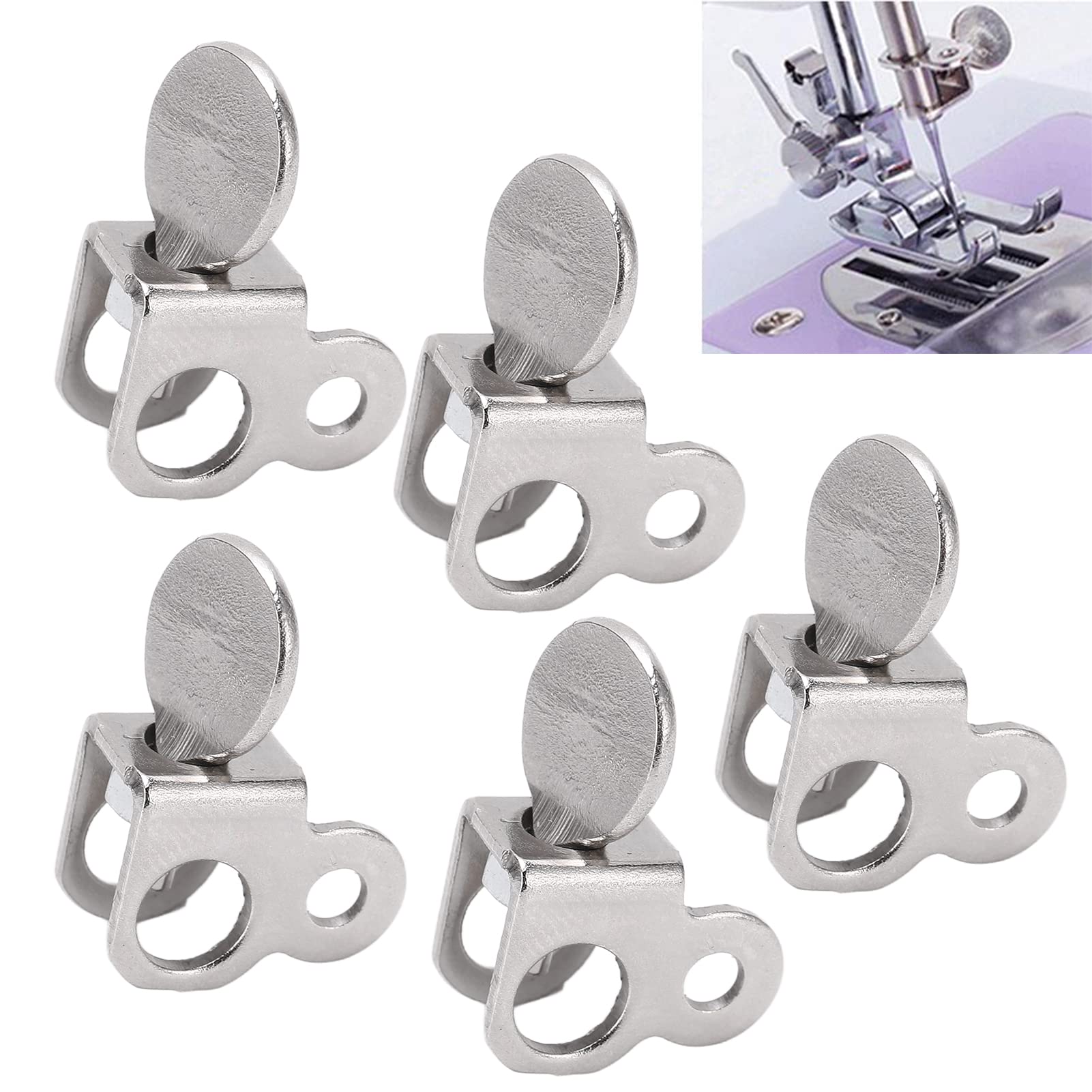Zixyqol Sewing Table Sewing Clips 5 Pcs Needle Clamp Stainless Steel Sewing Machine Fixed Replacement Needle Collet Holder for Youth 505