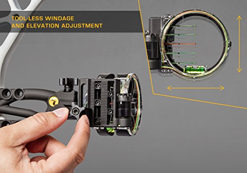 Trophy Ridge Cypher Archery Bow Sight - .019 Fiber Optic 5 Pin Sight, Tool Less Windage and Elevation Adjustability, Adjustable Rheostat Light, Ambidextrous
