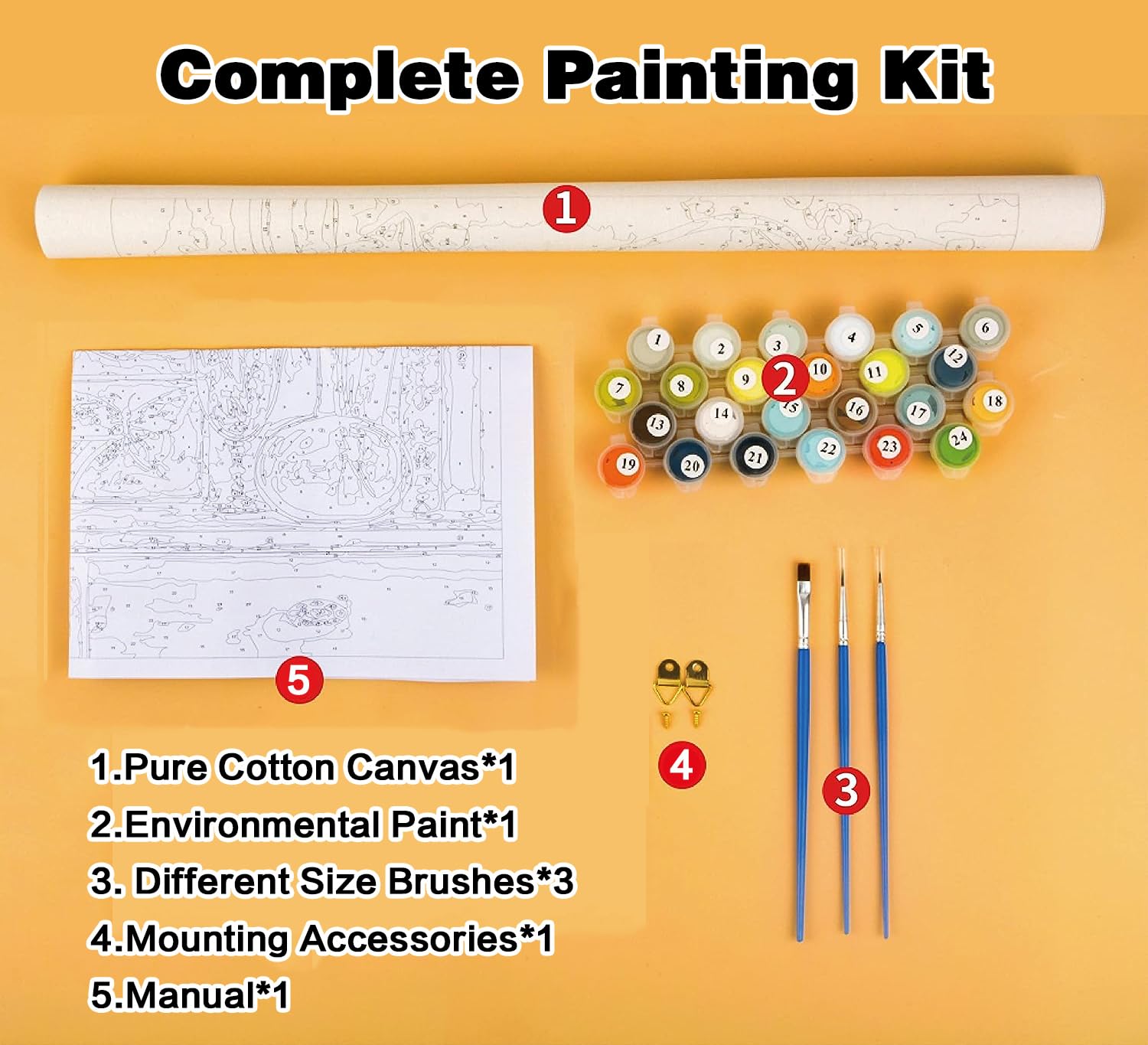 WIGOR Paint by Number for Adults, Halloween Painting by Numbers for Beginner, DIY Without Frame Painting by Numbers for Gift Home Wall Decor16''x12''