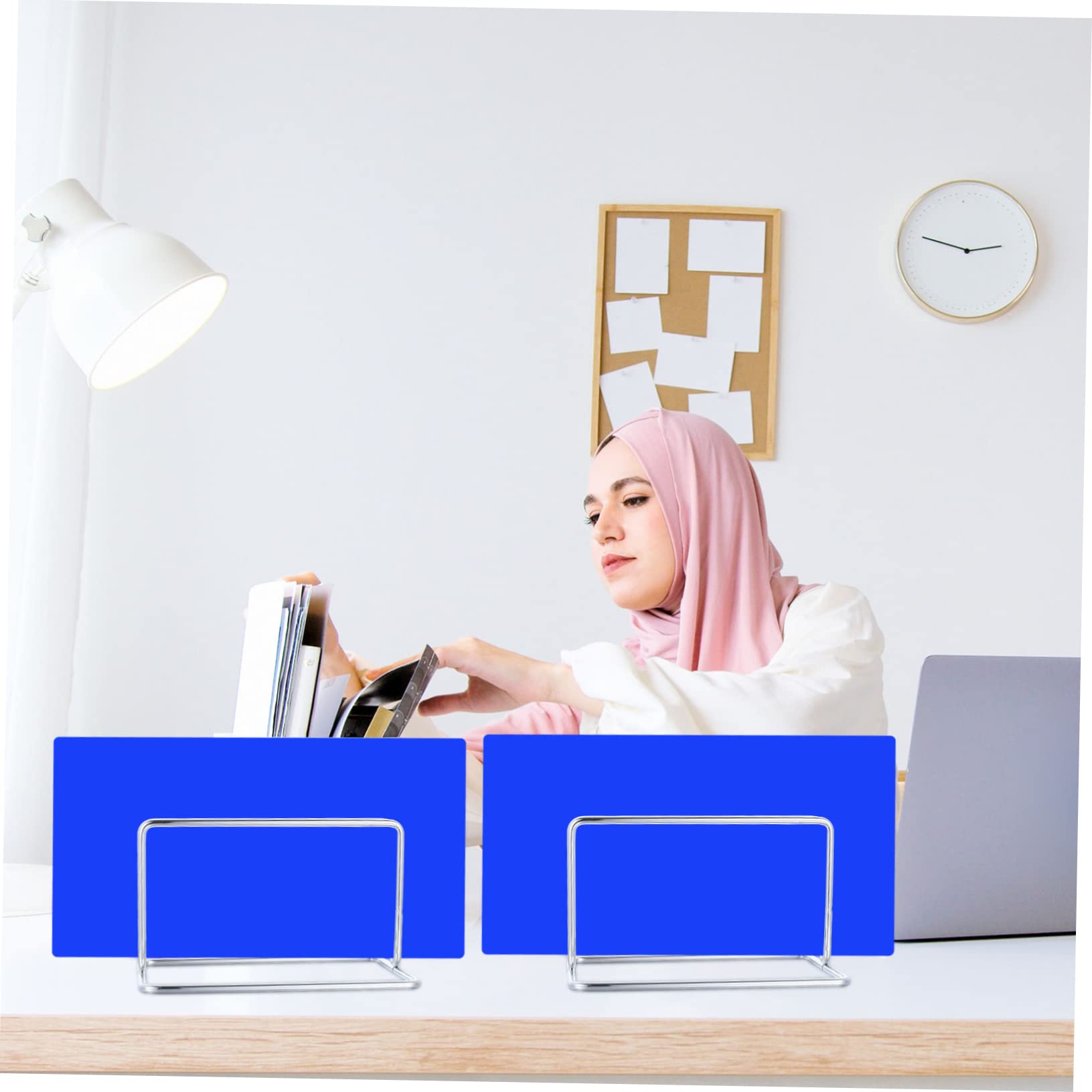Yardenfun 4pcs Baffle Bracket Desk Partition Holder Metal Partition Bracket Privacy Panel Holder Divider Holder Stainless Steel Office Partition Bracket Metal Partition Holder Desktop Shelf