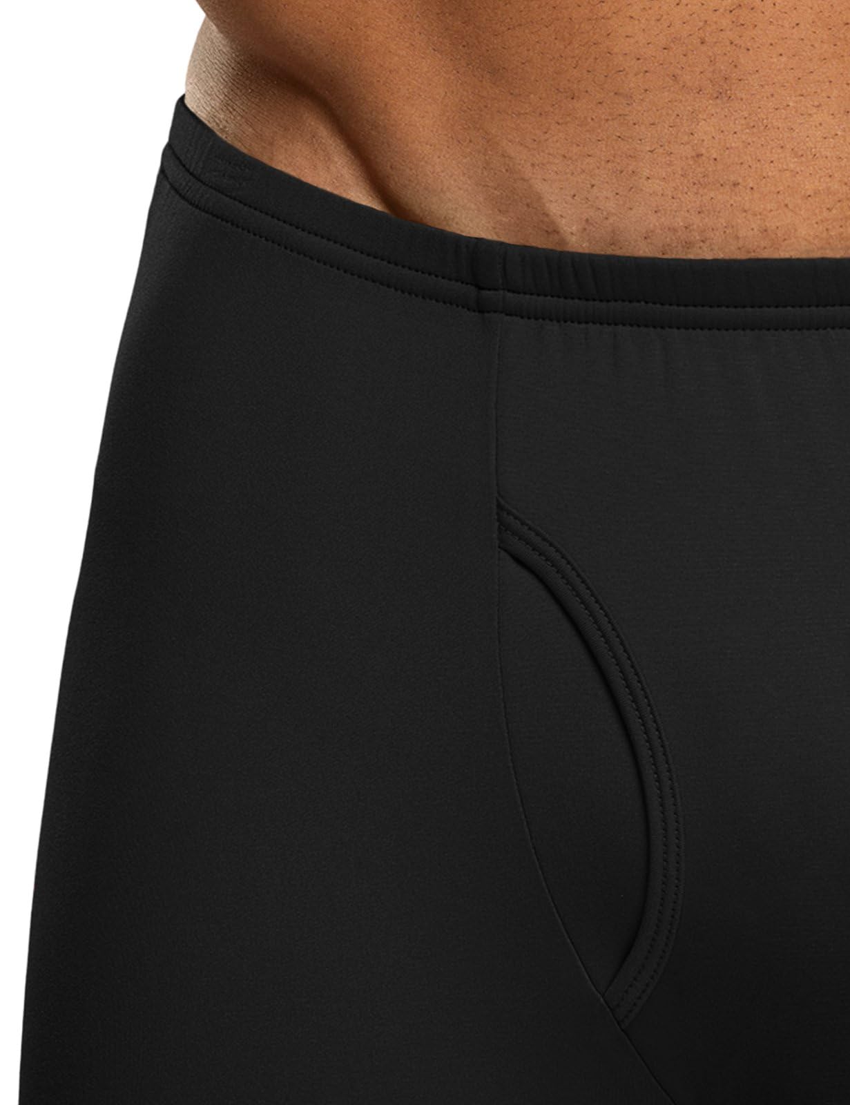 TSLA Men's Thermal Underwear Set, Microfiber Soft Fleece Lined Long Johns, Winter Warm Base Layer Top & Bottom, Soft Micro Fleece Fly-front Black, X-Large