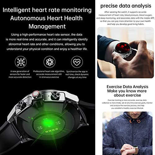 Tuanzi JM08 2 in 1 Smart Watch with Earbuds 1.28" Smartwatch TWS HiFi Stereo Wireless Headset Combo Bluetooth Phone Call for Android iOS (Black Silicone)