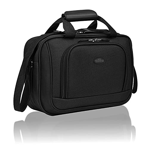 U.S. Traveler Rio Rugged Fabric Expandable Carry-on Luggage Set, Black, 2 Wheel, Set of 2