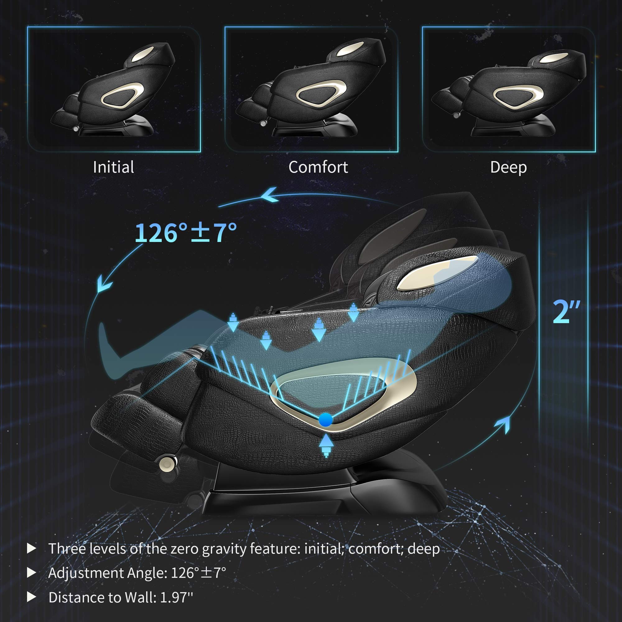 YITAHOME Massage Chair Full Body, Zero Gravity SL Track Massage Recliner with Dual Electric Linear Shiatsu Waist Heater Foot Roller for Home Office